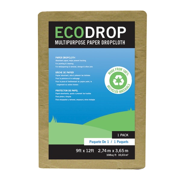 Ecodrop Trimaco EcoDrop 9 ft. W X 12 ft. L Paper Drop Cloth 1 pk 2101 | Zoro